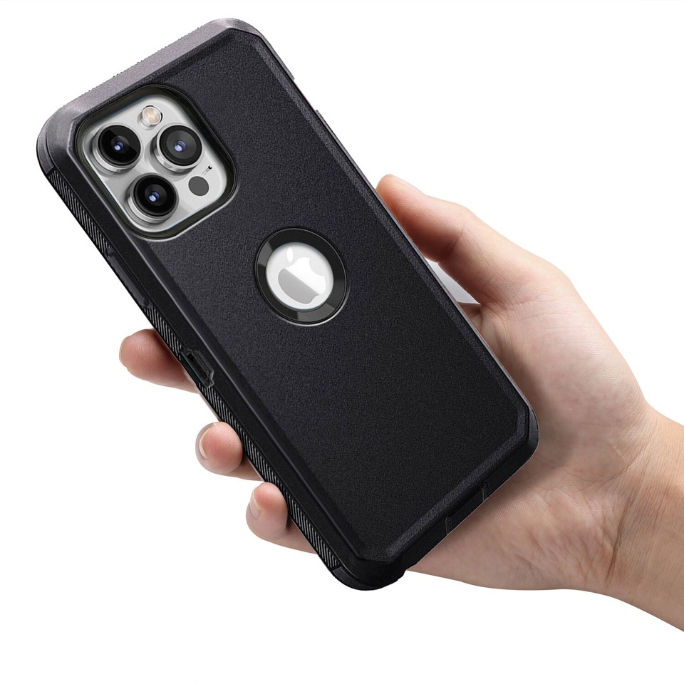 iPhone 16 15 14 13 12 Pro Max 11 XR 8 7 Plus SE Shockproof Hard Black ...
