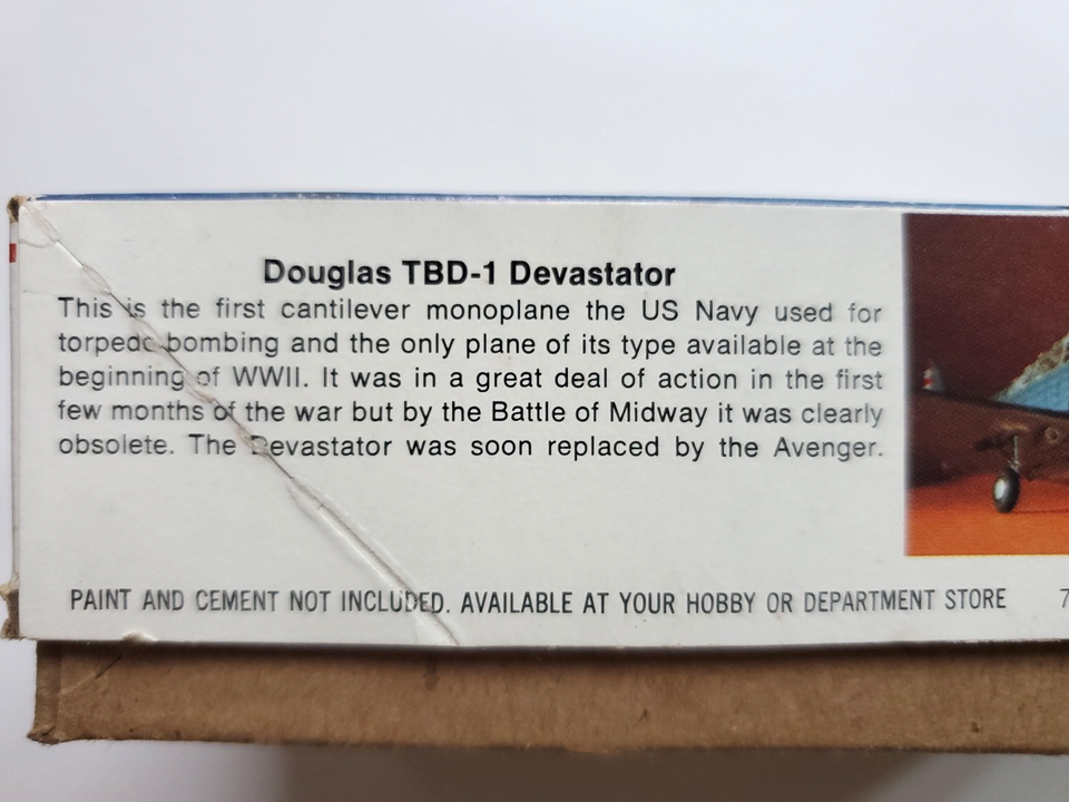 MPC 1:72 Douglas TBD-1 Devastator w/Ground Crew Bomber Model Kit 2-2109 ...