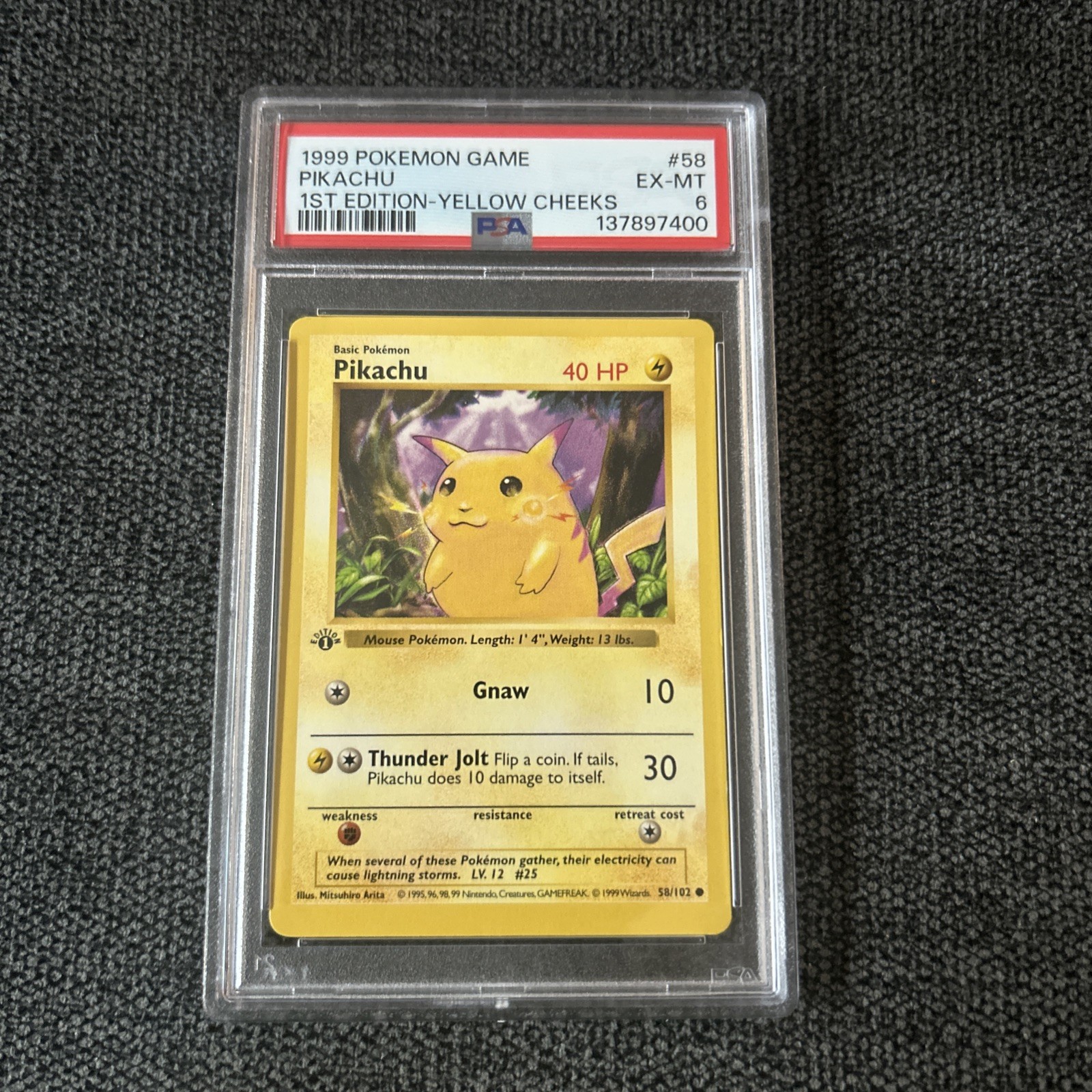 Pikachu 1999 Pokemon Game #58 1st Edition (Yellow Cheeks) Price Guide ...