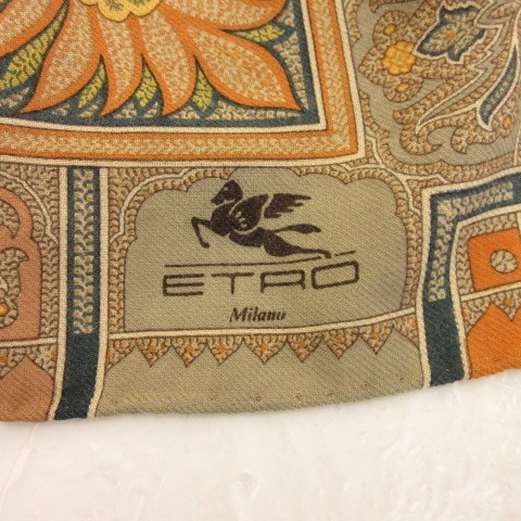 Etro Large Stole Scarf All Over Pattern Green Beige A94 Women'S | eBay