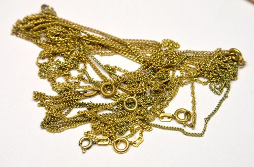 VINTAGE 9K 10K 14K GOLD FILLED TANGLED CHAIN LOT SCRAP RECOVERY 18,4g ...