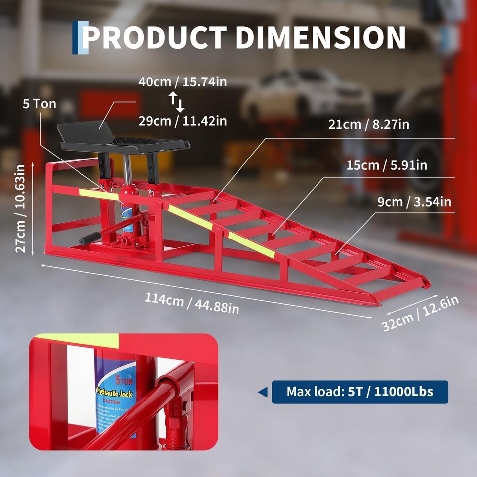 5 T Hydraulic Auto Service Car Ramp Heavy Duty Vehicle Lift w ...