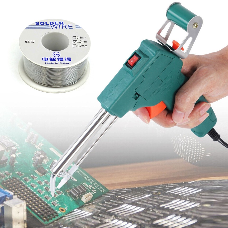 60W Soldering Iron Gun Kit Adjustable Temperature Welding Solder Wire ...