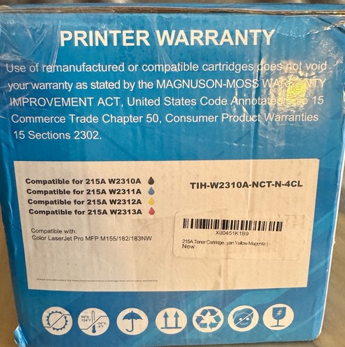 NEW Premium Toner Cartridge #215A Color Laser Jet Pro MFP M155/182 ...