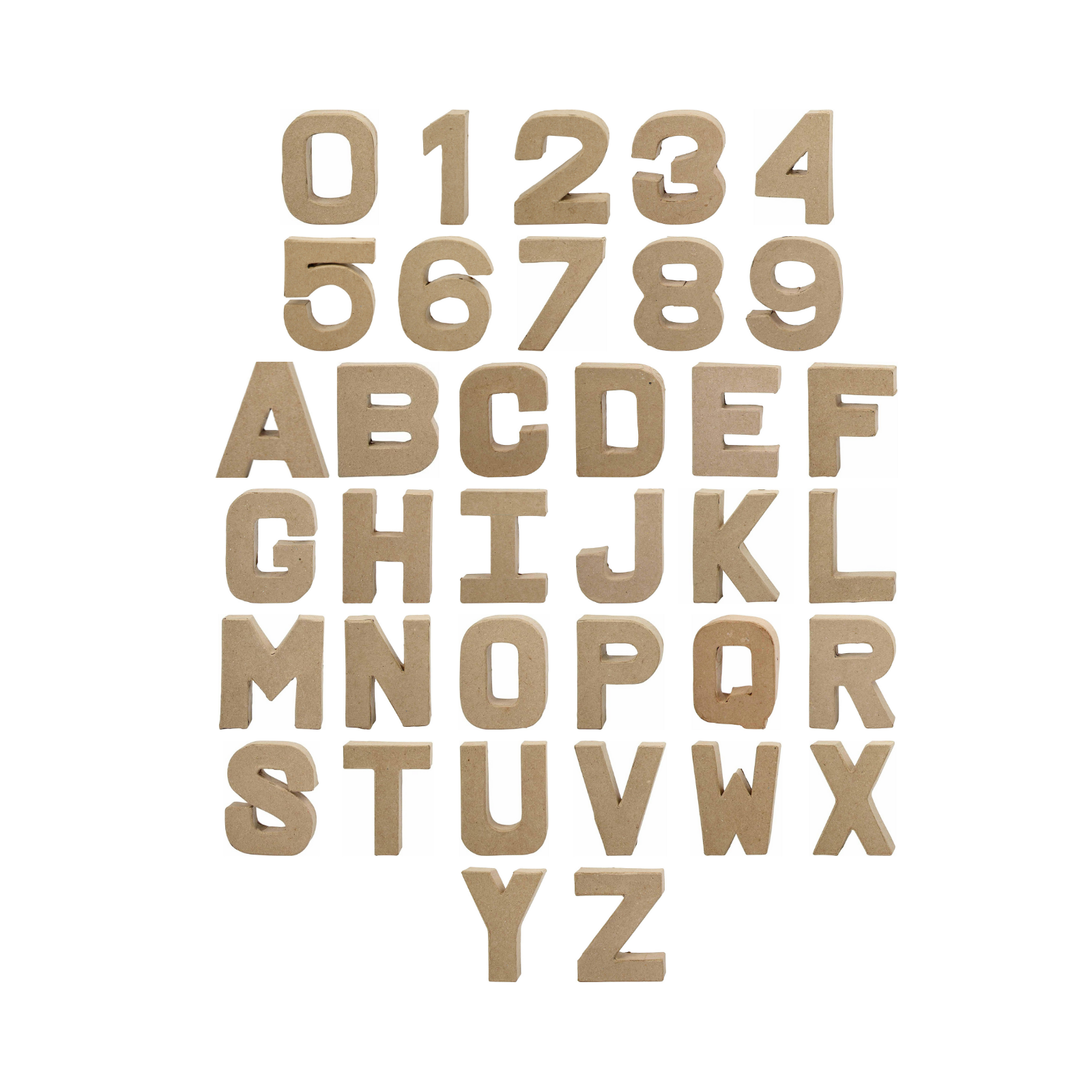 Papier Paper Mache Small Letters / Numbers 10cm Cardboard Craft ...
