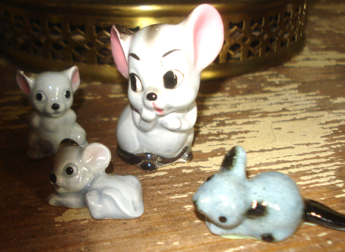 Set of 4 Vintage MICE Mini Mouse Figurines Porcelain Made in Japan | eBay