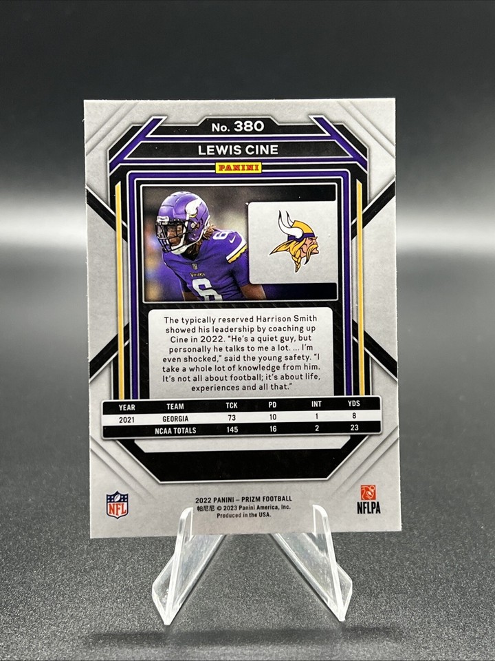 Lewis Cine - 2022 Panini Prizm #380 - Rookie - Minnesota Vikings Base ...