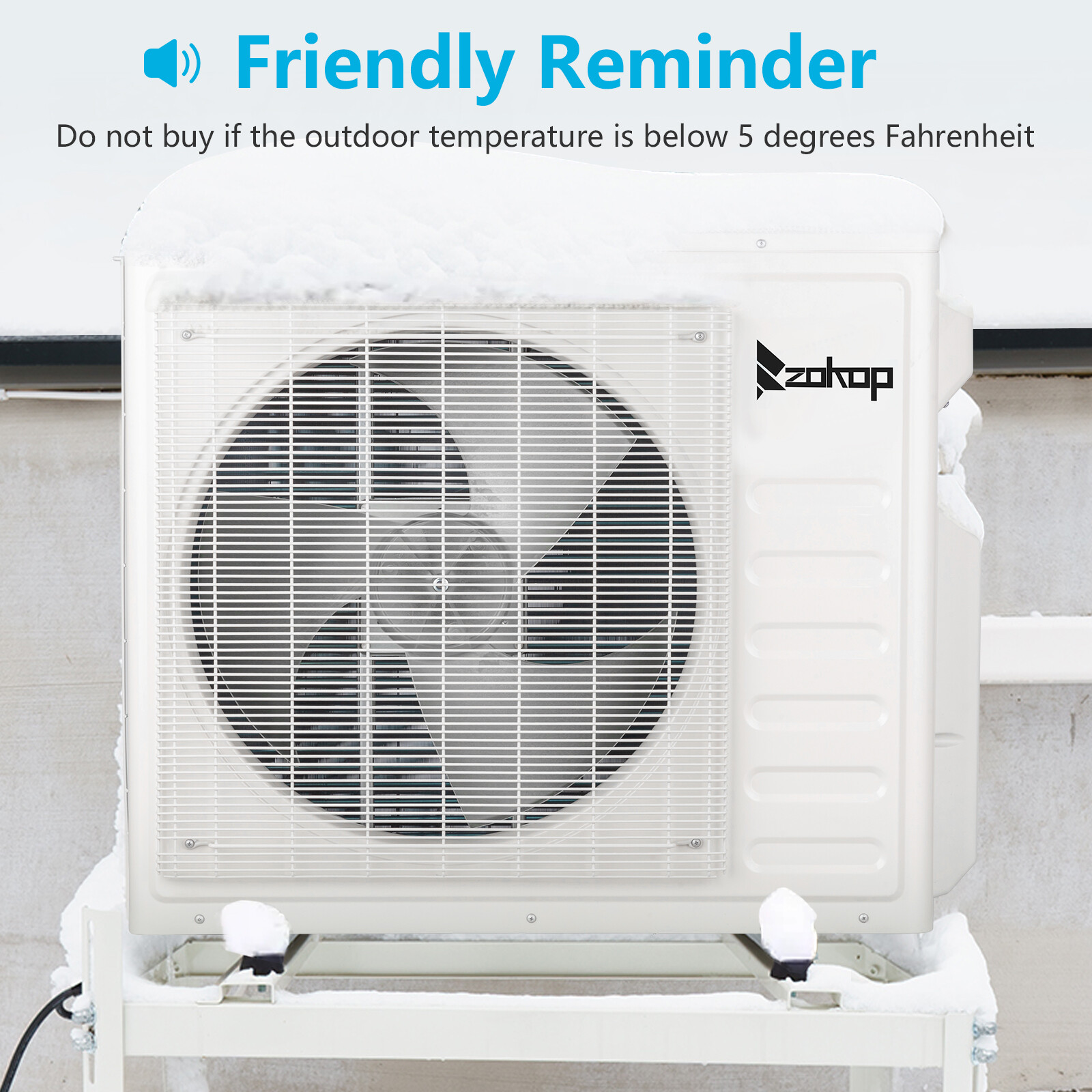 ZOKOP 27000 BTU 19 SEER Tri 3 Zone Wifi Mini Split Heat Pump AC Air ...