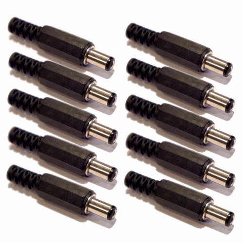 Pack of (10) 2.1mm ID x 5.5mm OD x 9mm Male Solder Type DC Barrel Plugs ...