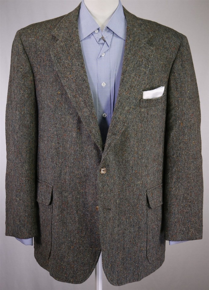 Magee Tweed Green Donegal 3/2 Rolled Lapel Wool Blazer Jacket 48R | eBay
