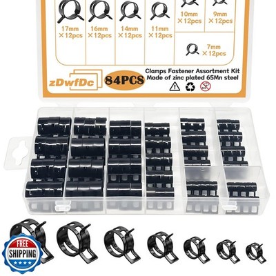 84PCS 7-17mm Fuel Line Hose Clamps Spring Clamp Firmware Silicone ...