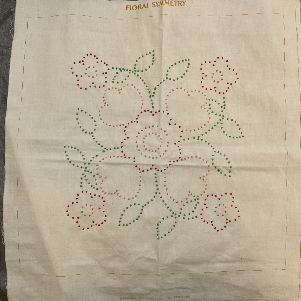 Hand embroidered quilt Block French Knots (?) Candlewicking(?) | eBay