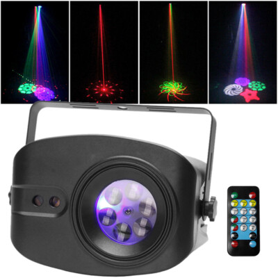 48 Patterns RGB LED Laser Projector Sound Stage Lighting DJ Disco Party ...