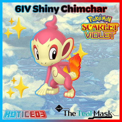 Shiny Chimchar 6IV Pokemon Scarlet & Violet Gen 4 Sinnoh Starter Rare ...