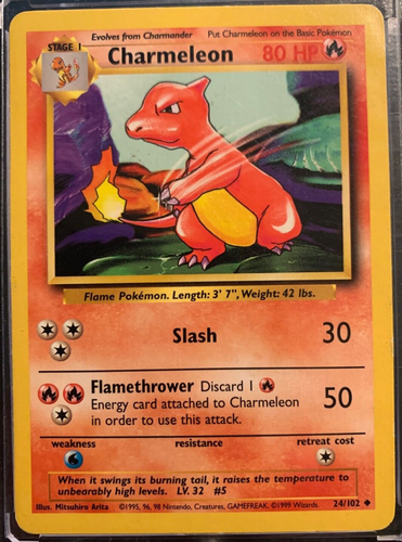 Pokémon TCG Charmeleon Base Set 24/102 Regular Unlimited Uncommon | eBay