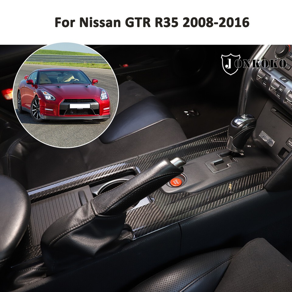 Real Carbon Fiber Center Console Gear Shift Panel Trim For Nissan GT-R ...