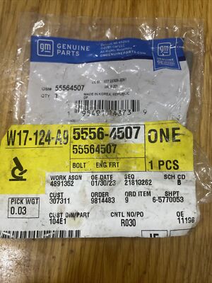 GM #55564507 Engine Timing Cover Bolt | eBay