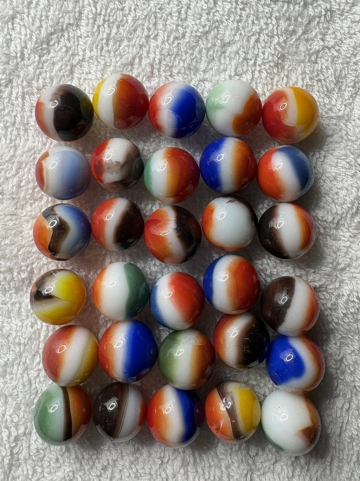 5/8" 30 pack of Vitro All Red Blackline Marbles, Multiple generations ...