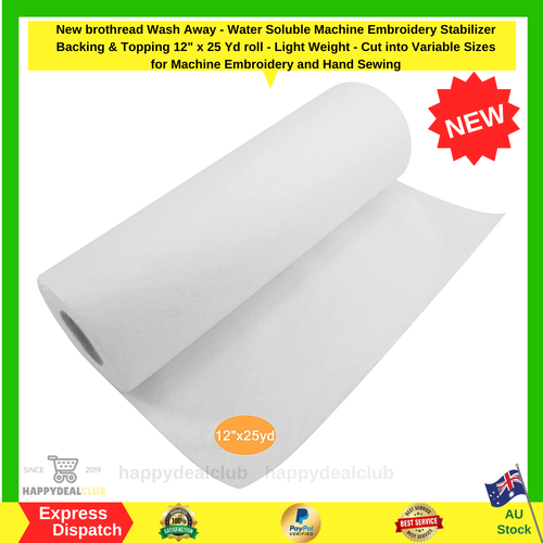 Wash Away Water Soluble Machine Embroidery Stabilizer Backing & Topping ...