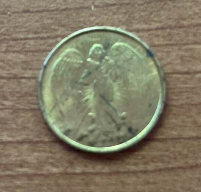 Guardian Angel Token Coin Medal Gold Tone Metal/ winged Angel with halo ...