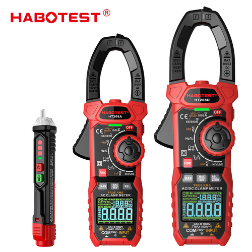 HABOTEST HT208 HT90 Clamp Meter Digital Multimeter Tester AC DC Volt ...