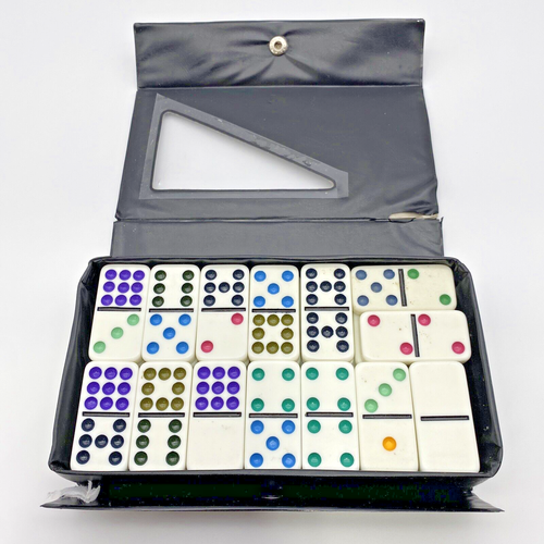 Double Nine Standard Dominoes Set Of 55 In Black Case With Multiple ...