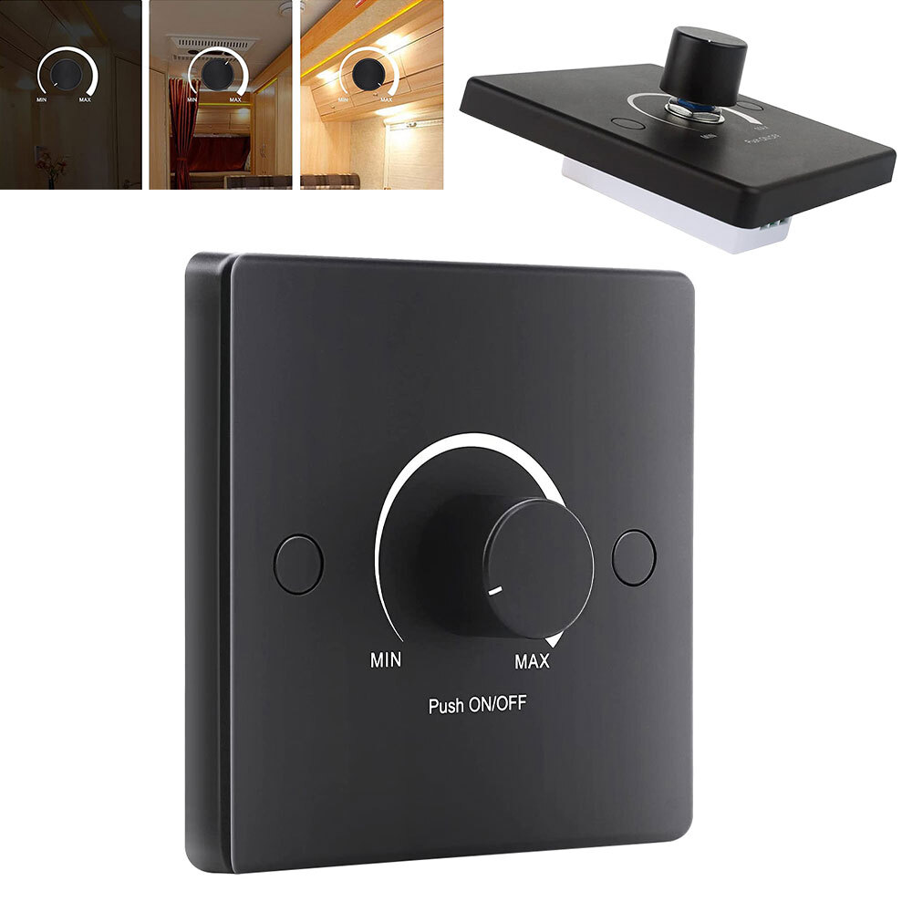 12V-24V DC LED Dimmer Switch, Push ON/OFF Rotary Control Dimmer Switch ...