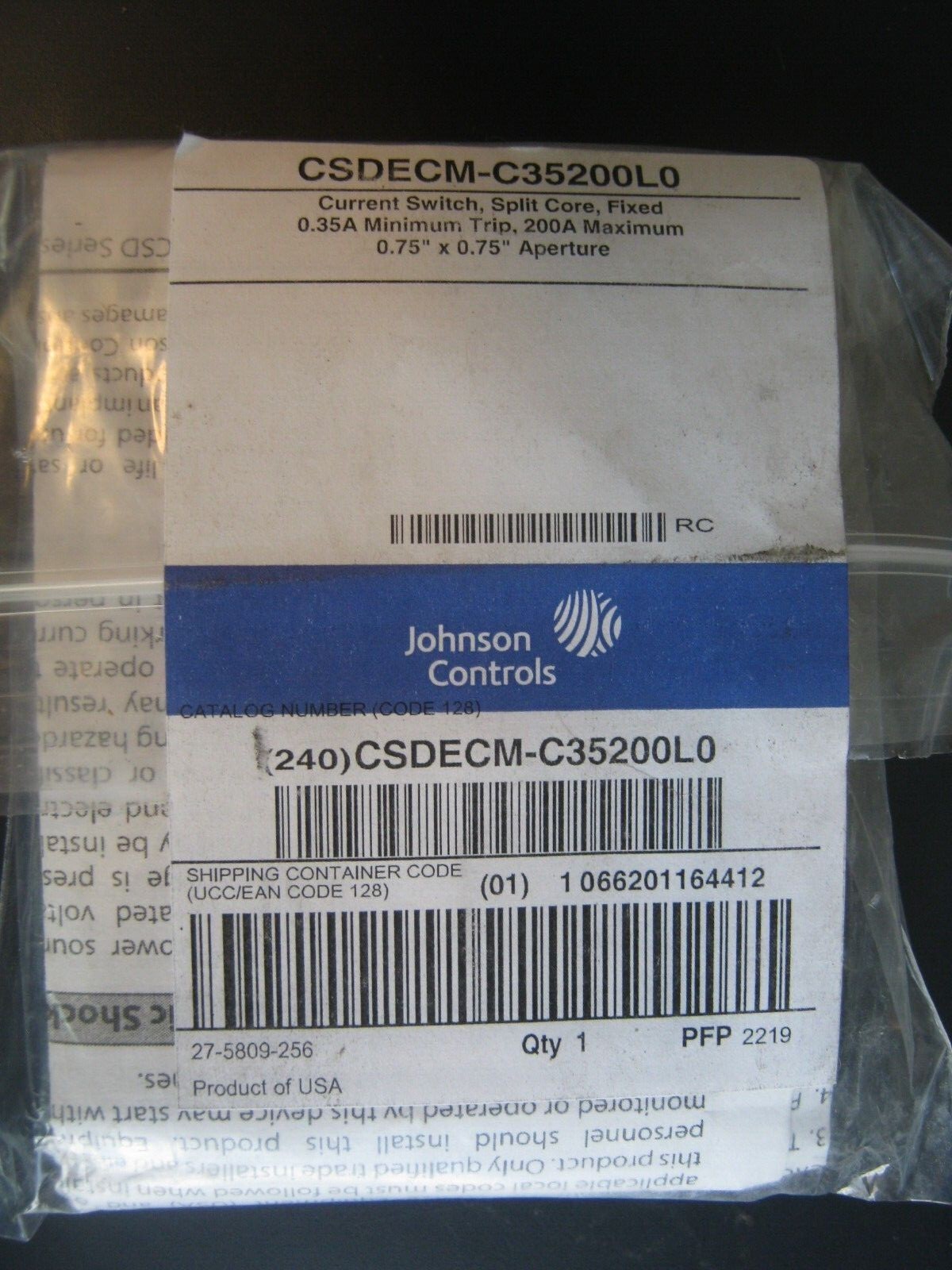 NEW Johnson Controls CSDECM-C35200L0 Current Sensing Relay | eBay