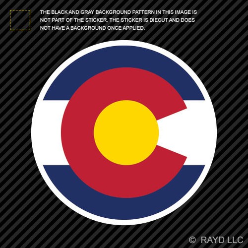 Colorado C Logo Round Flag Sticker Die Cut Vinyl CO Denver Boulder Fort ...
