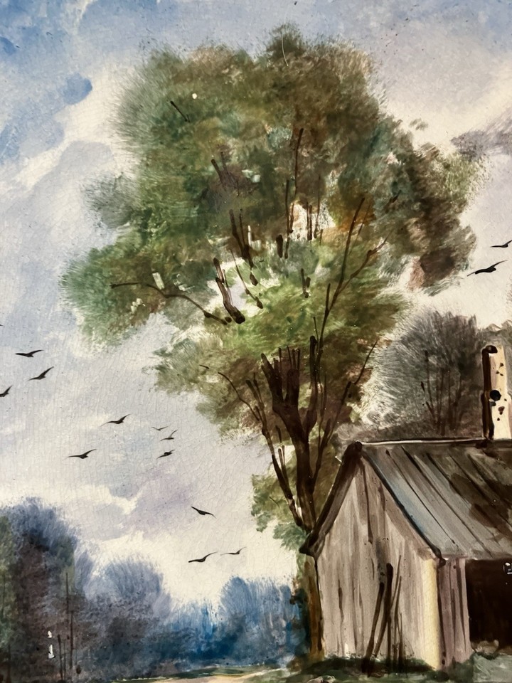 Antico Piatto Firmato Pittura Su Porcellana Ecole Francese Cerchia ...