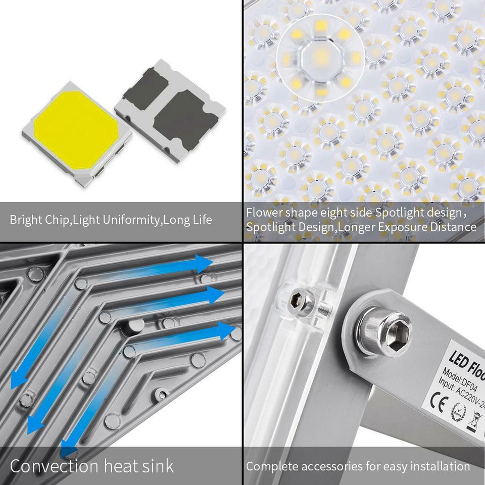 100W LED Flood Light Outdoor Module Spotlight Garden Yard Lamp Cool ...