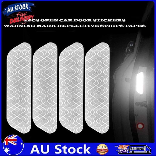 AU 4pcs Open Car Door Stickers Warning Mark Reflective Strips Tapes ...