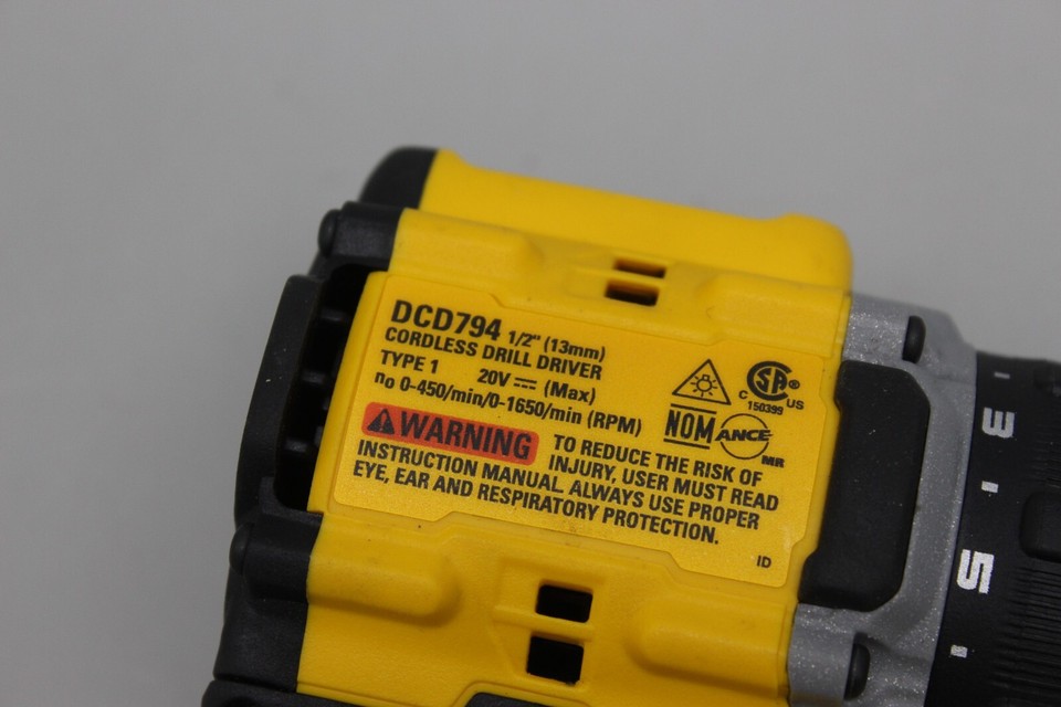 DEWALT ATOMIC COMPACT SERIES 20V MAX Cordless Drill - DCD794 ...