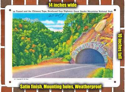 Metal Sign - Tennessee Postcard - Tunnel and the Chimney Tops, Newfound ...