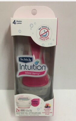 Schick Intuition Island Berry Razor + 2 blade refills + Travel Cap ...