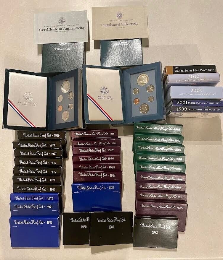 Estate Sale Lot 5x US Proof Sets Coins Money COA Hoard 15 Years+ | eBay