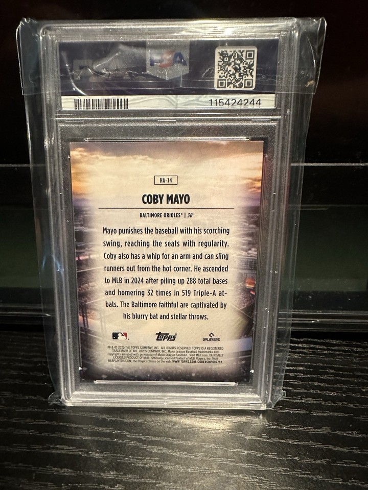 2025 TOPPS HOME FIELD ADVANTAGE #HA14 COBY MAYO ROOKIE RC PSA 8 | eBay