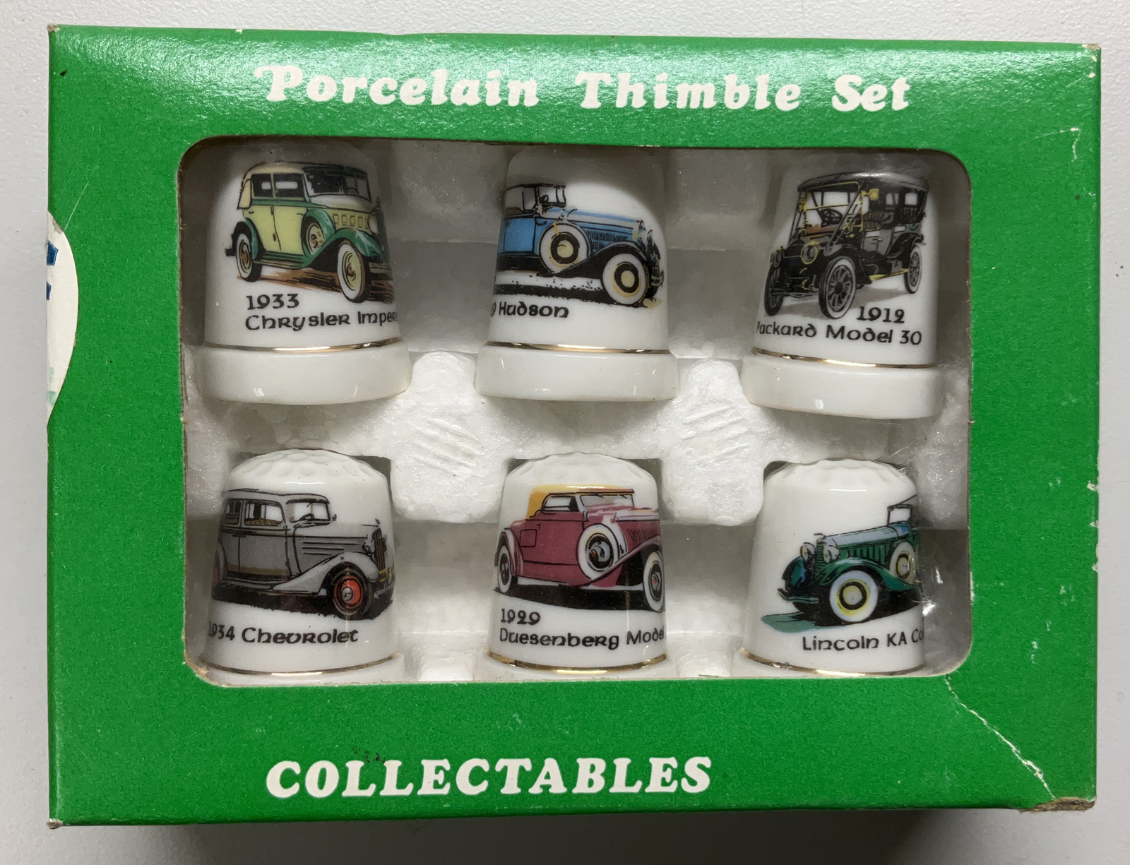 Vintage Porcelain Thimble Set 6 Old Cars MSR Imports Z4 | eBay