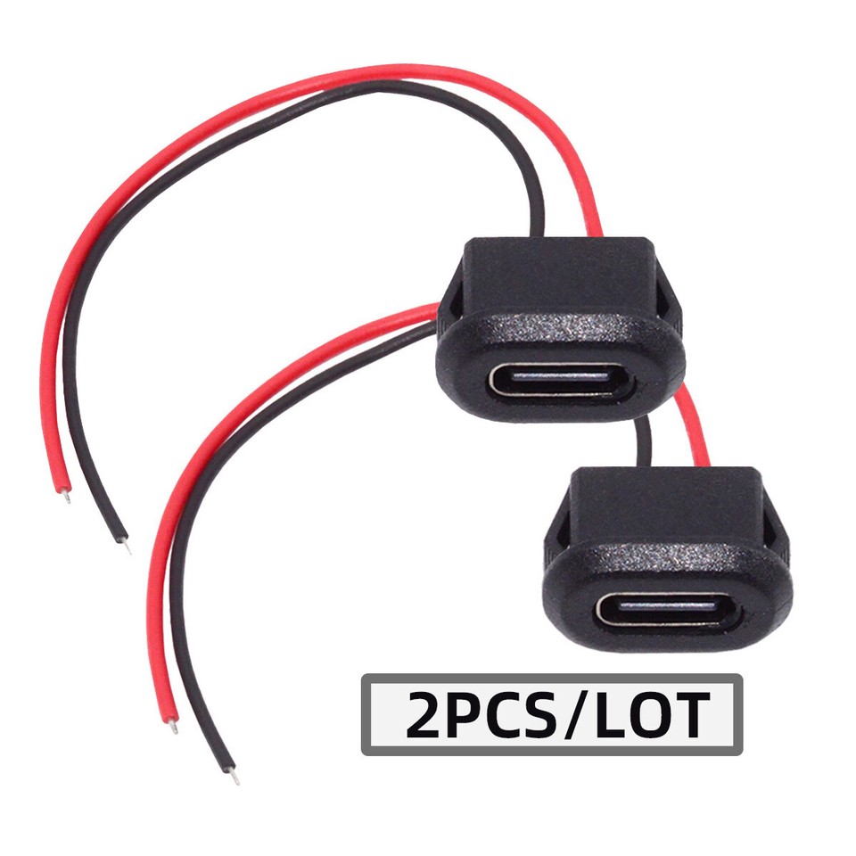 DIY OEM Type-C USB-C Female Socket to 2Pin Open Cable Latch Mount Type ...
