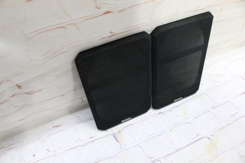 Boston Acoustics HD5 Woodgrain Bookshelf Stereo Speakers 8 Ohm Covers ...