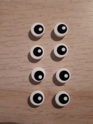 8x Lego 10238 - Oeil Ouvert - 98138 Round Tile 1x1 Black Eye Opened ...