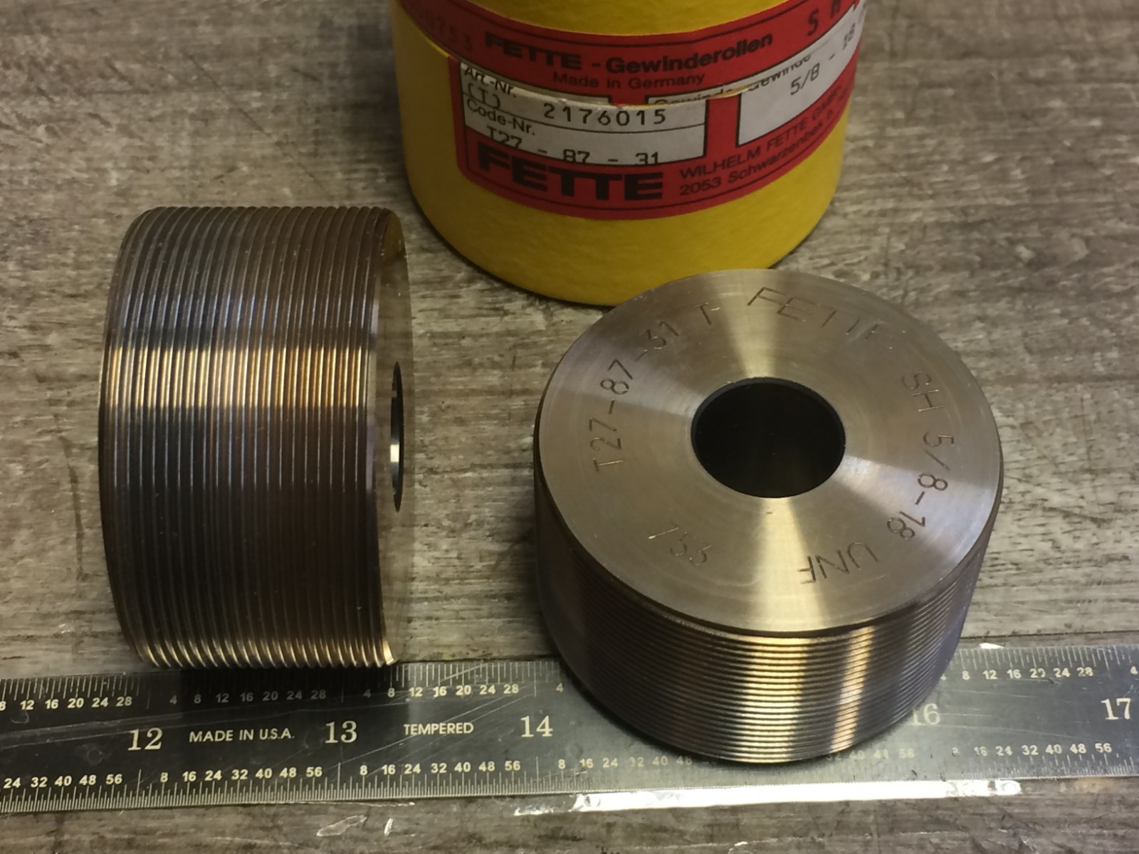 NICE SET OF FETTE THREAD ROLLING DIES 5/8 - 18 | eBay