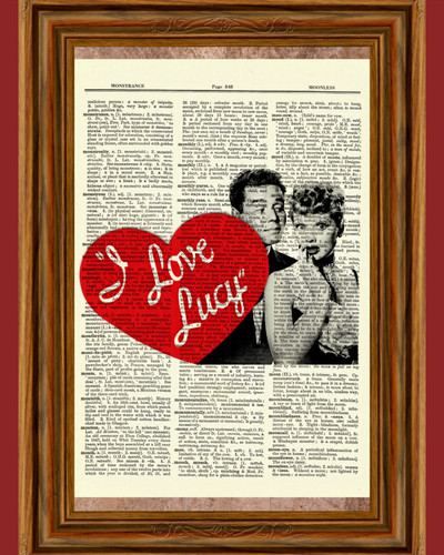 I love Lucy Dictionary Art Print Book Picture Poster Lucille Ball Ricky ...
