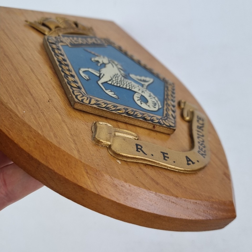 Vintage "RFA Resource" Ship Military Wall Plaque Royal Fleet Auxiliary ...