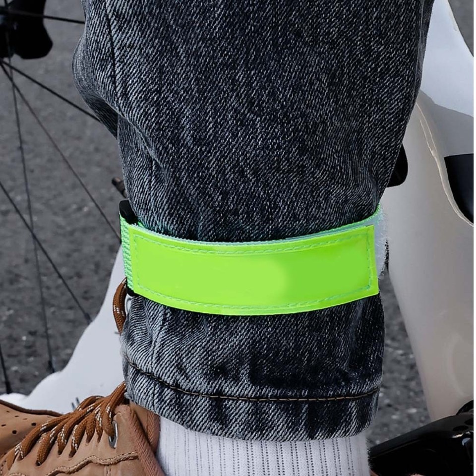 Adjustable Reflective Bicycle Leg Bands for Road Mountain Bike Night ...