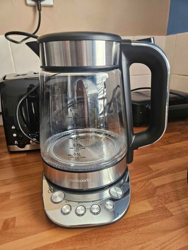 Cookworks Variable Temperature Glass Kettle Stainless Steel | eBay UK