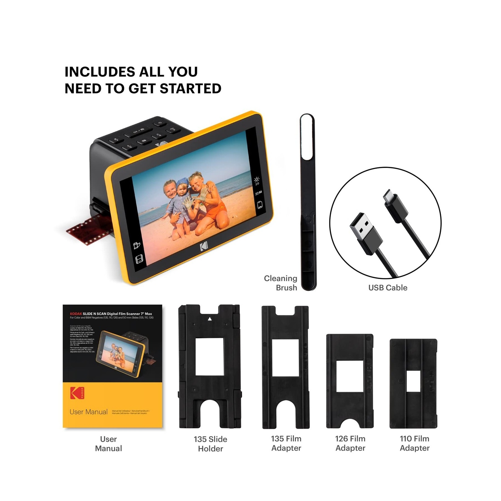 KODAK Slide N SCAN Digital Film Scanner 7" Max - Negatives Film and ...