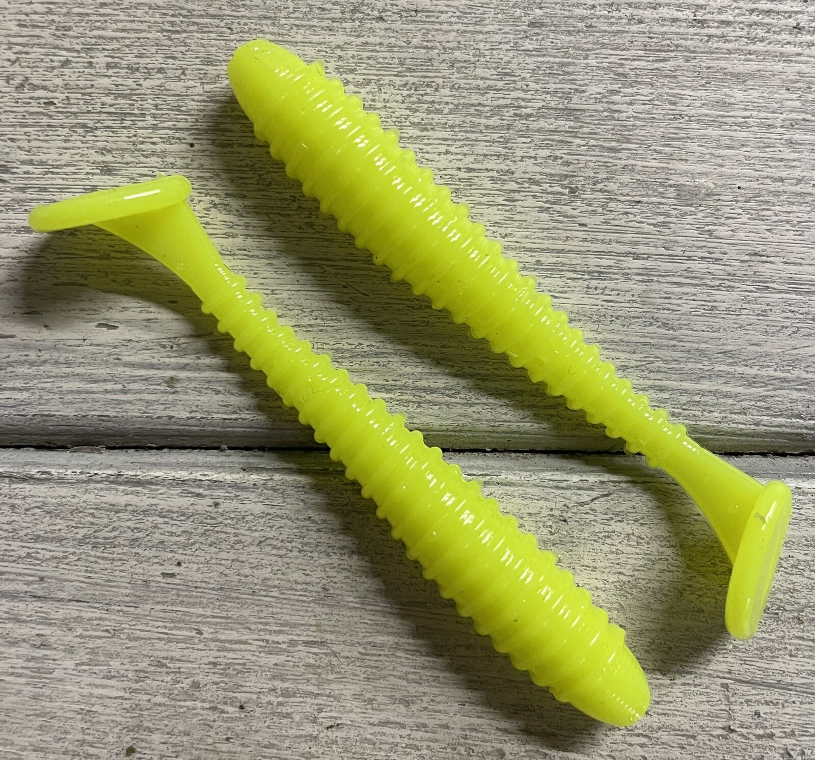 Ribbed Keitech Style Swimbait 3.0” Silk Chartreuse Lot Of 20 Lures ...