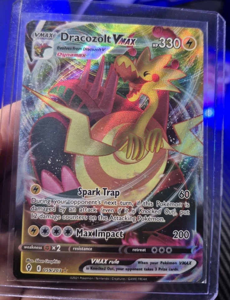 dracozolt vmax 059/203 | Evolving Skies | Holo Rare VMAX Pokemon Card ...