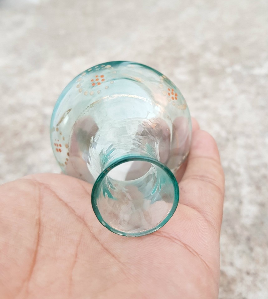 Vintage Scarce Unique Hand Painted Glass Tequila Shot Mini Tumbler ...
